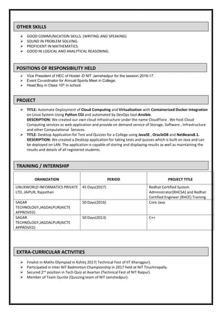 CV COMPUTER SCIENCE FRESHER | PDF