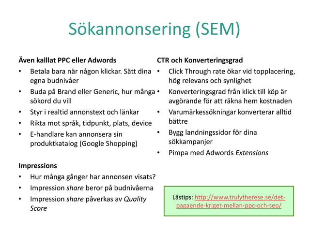 Introduktion till Digital Marknadsföring - del 1 | PPT