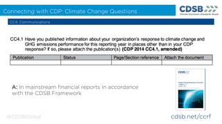 Adding value – Using your CDP disclosure to report in your mainstream ...