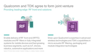 Qualcomm-TDK JV Presentation | PDF