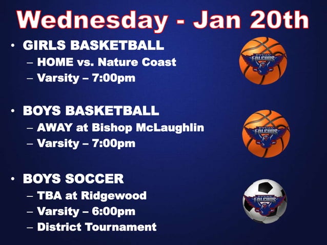 Fivay Athletics Jan 18-23 | PPT