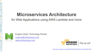 Microservices Architecture for Web Applications using AWS Lambda and ...