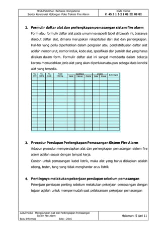 2016 02 megunakan alat plengkapan pmasangan sistem fire alarm | PDF