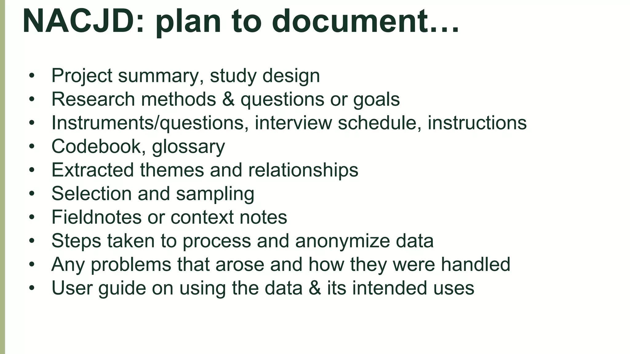 Research Data Management for Qualitative Researchers | PPT