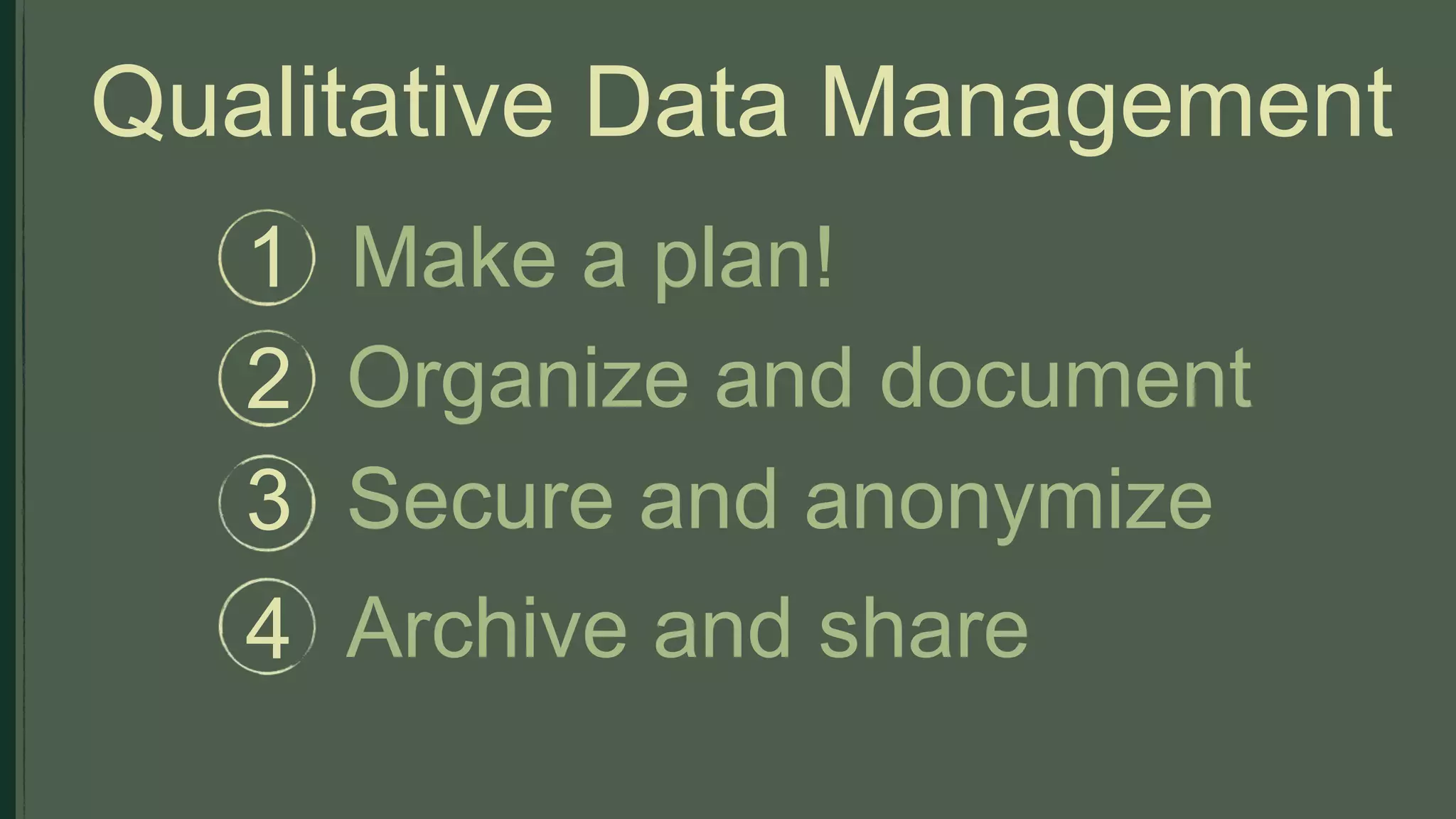 Research Data Management for Qualitative Researchers | PPT