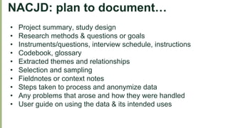 Research Data Management for Qualitative Researchers | PPT