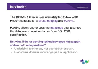 R2RML-F: Towards Sharing and Executing Domain Logic in R2RML Mappings | PDF | Web Development ...