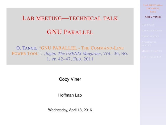 GNU Parallel | PPT