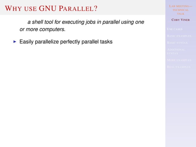 GNU Parallel | PPT