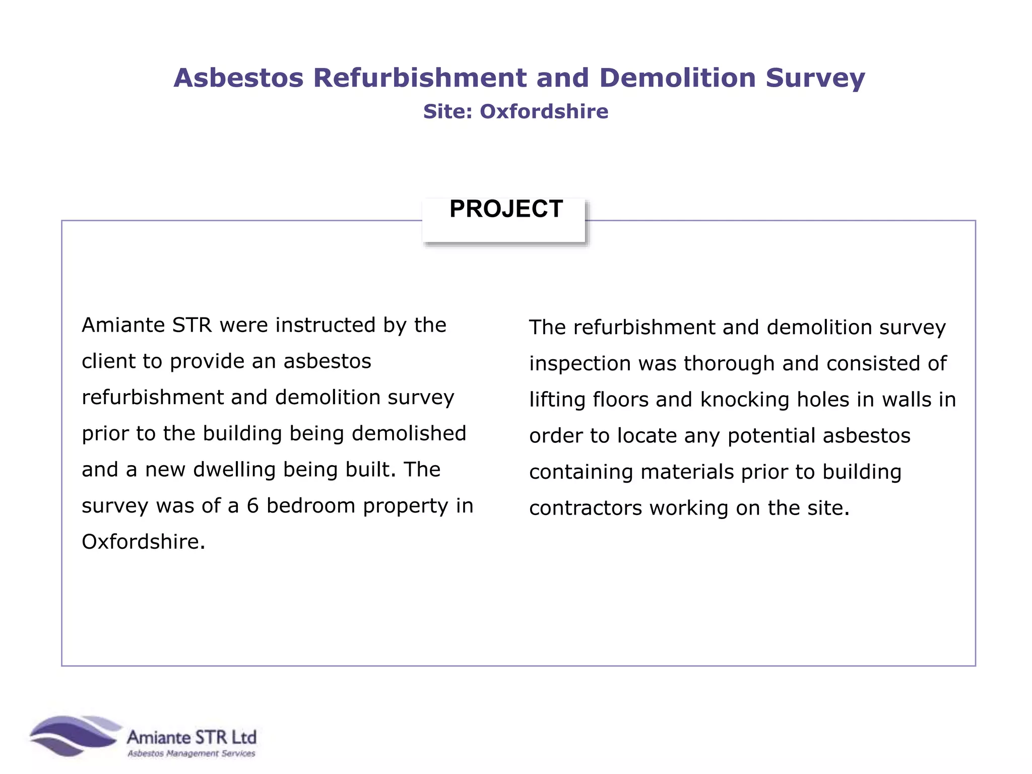 Asbestos Refurbishment and Demolition Survey | PPT