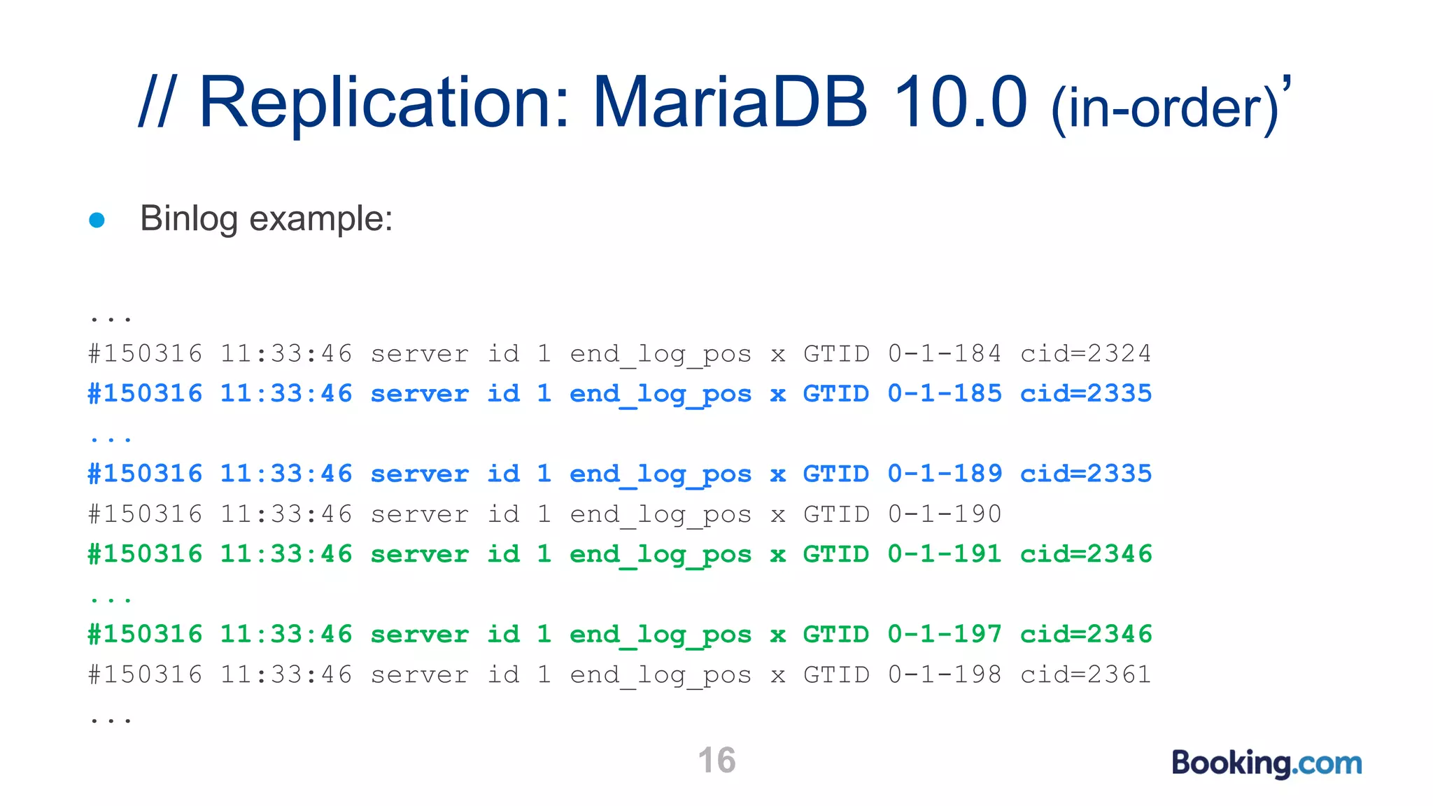 MySQL Parallel Replication: inventory, use-case and limitations | PPT