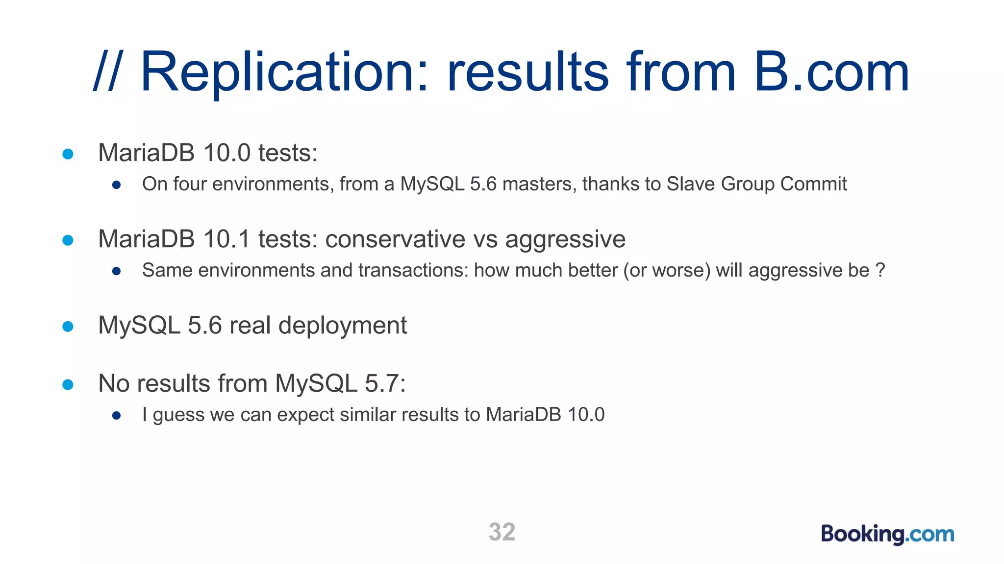 MySQL Parallel Replication: inventory, use-case and limitations | PPT
