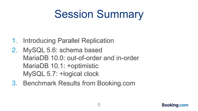MySQL Parallel Replication: inventory, use-case and limitations | PPT