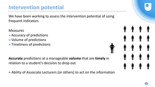 Using predictive indicators of student success at scale ...