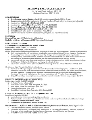 2016 04 allison balducci resume | PDF