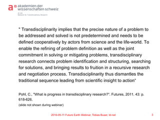 Transdisciplinary Research: A short introduction | PDF | Science