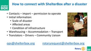 How to Connect with ShelterBox Following a Disaster | PPT