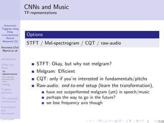 Deep learning for music classification, 2016-05-24 | PPT