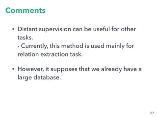 [Paper Introduction] Distant supervision for relation extraction without labeled data | PDF ...
