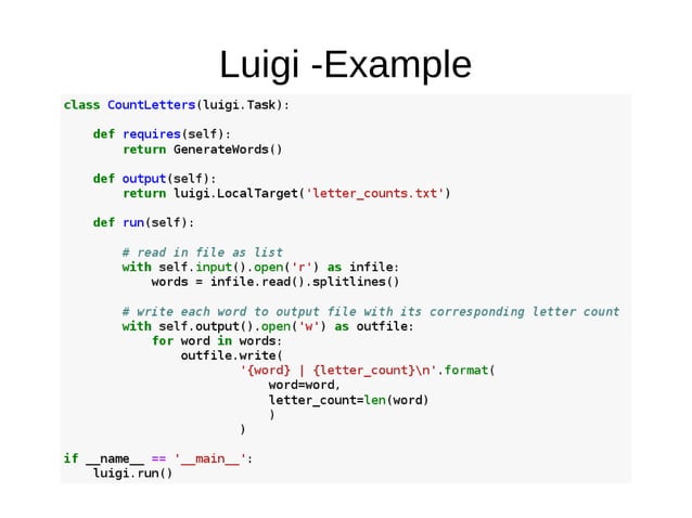 Luigi - A Python framework for data processing and pipelining | PPT