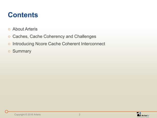 Arteris Ncore Cache Coherent Interconnect - Technology Overview | PPTX