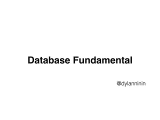 Database Fundamental | PDF