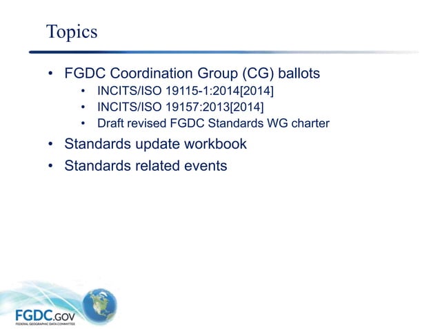 FGDC Standards Update | PPTX