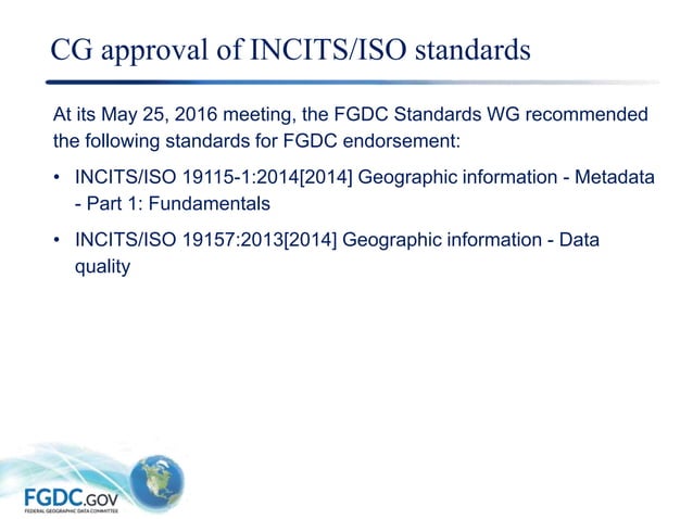 FGDC Standards Update | PPTX