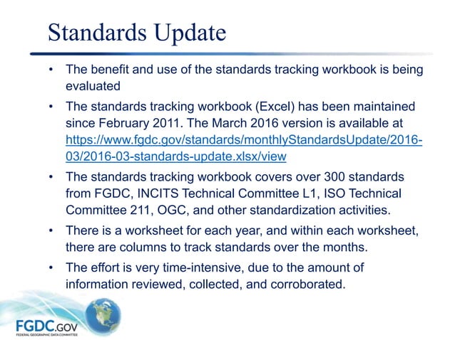 FGDC Standards Update | PPTX