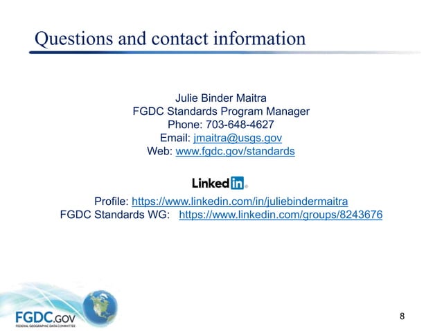 FGDC Standards Update | PPTX