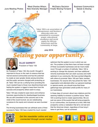 July 2016 Tabor 100 Newsletter | PDF