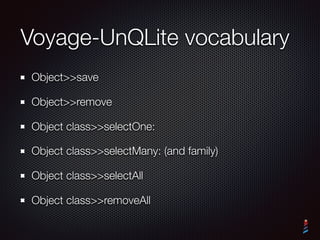 Voyage Reloaded - New features and backends in the document-database | PPT
