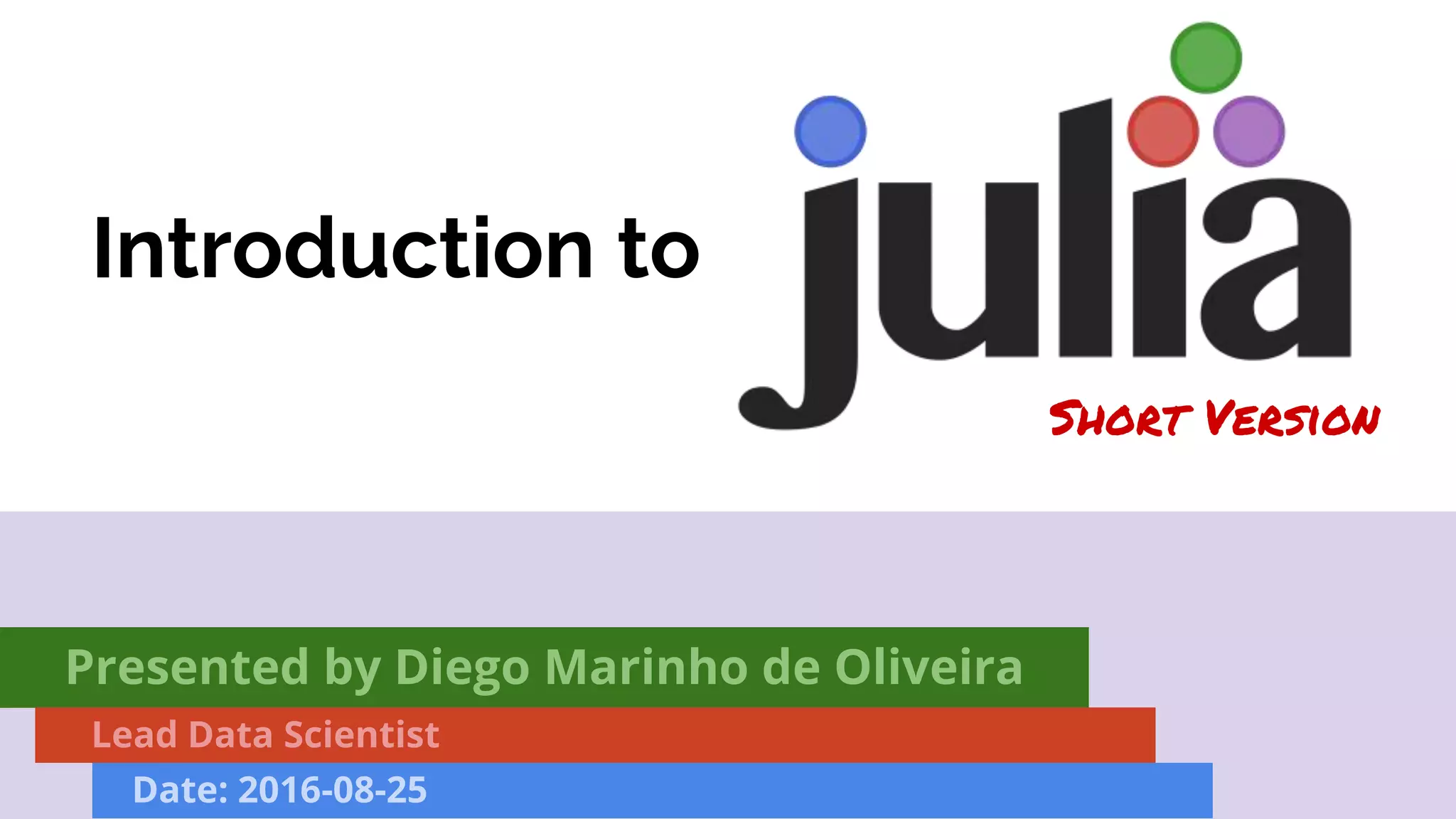 Introduction to Julia Language | PPT