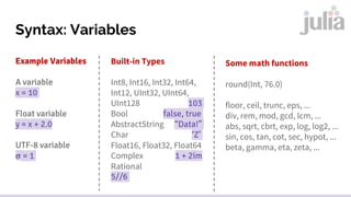 Introduction to Julia Language | PPTX
