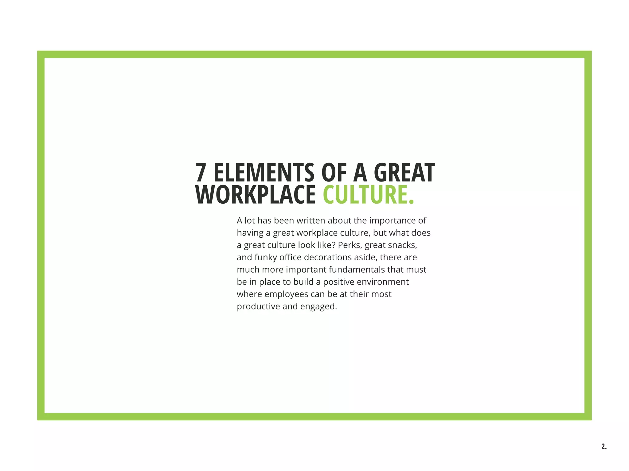 7 Elements of a Great Workplace Culture | PDF