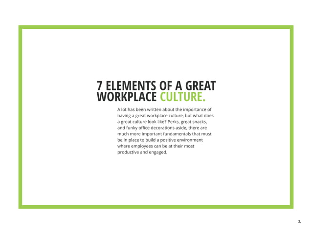 7 Elements of a Great Workplace Culture | PDF | Career Advice | Careers
