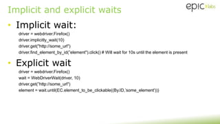 2016 09-09 - Selenium Webdriver - Fundamentals + Hands-on! | PPT