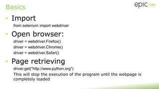 2016 09-09 - Selenium Webdriver - Fundamentals + Hands-on! | PPT