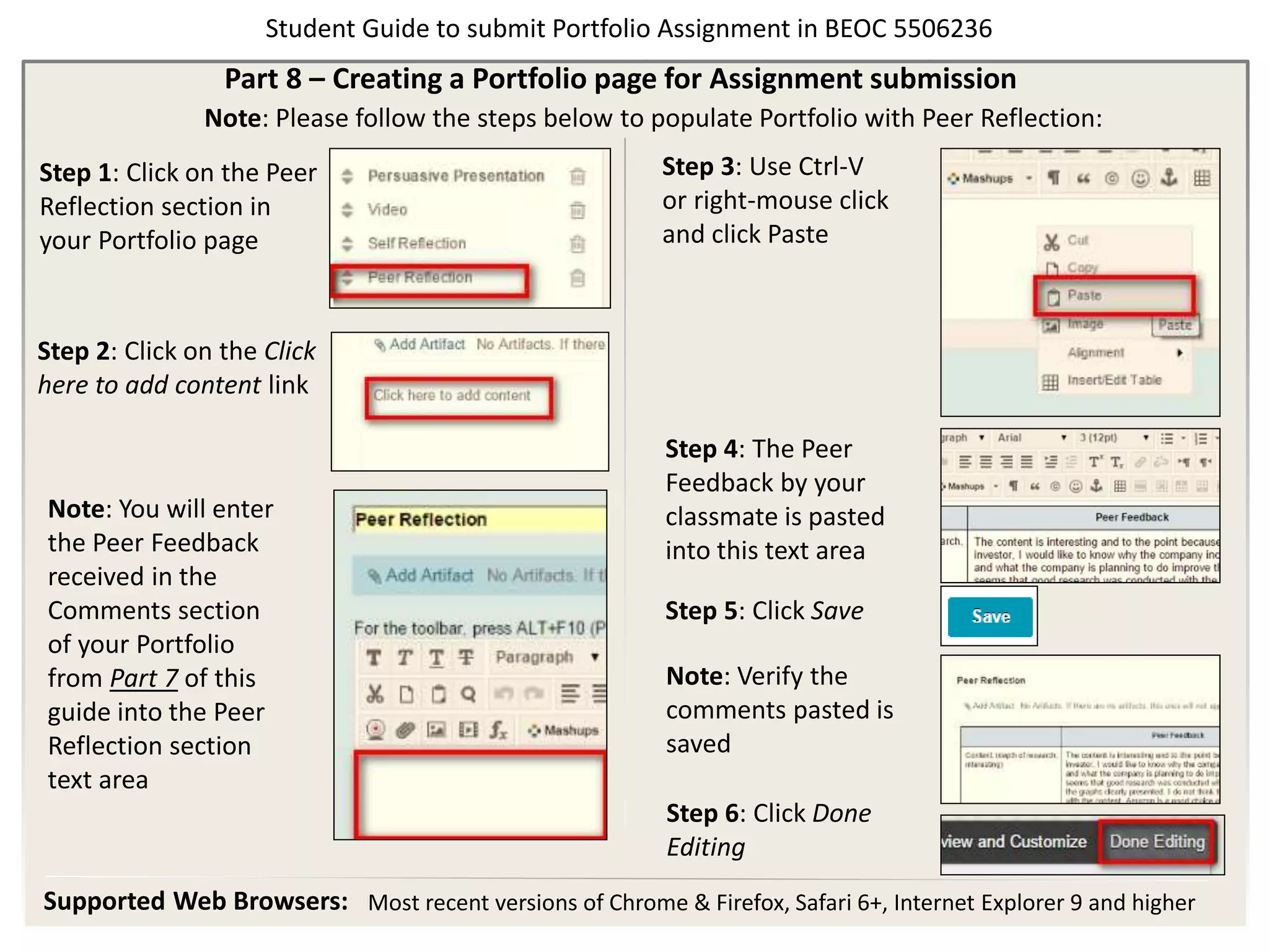 Creating ePortfolios | PPTX | Browsers | Computer Software and Applications