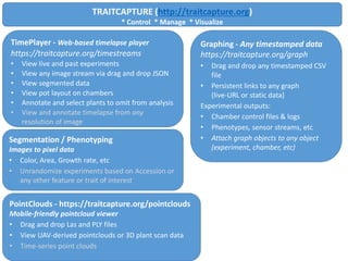 TraitCapture:Open source tools for DIY high throughput Phenomics and NextGen data visualization ...