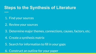 Lestremau Synthesis Matrix | PPTX