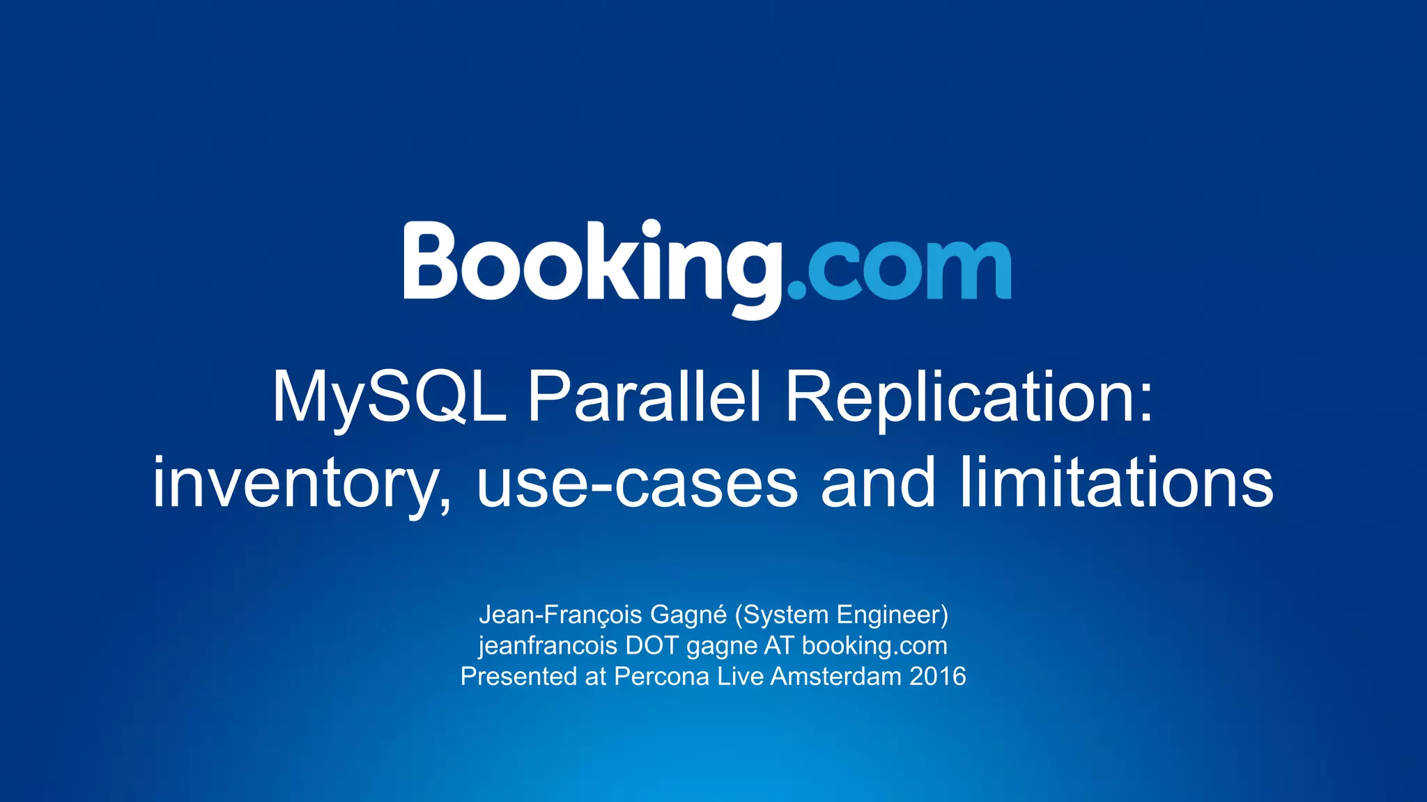 Mysql Parallel Replication Inventory Use Case And Limitations Ppt