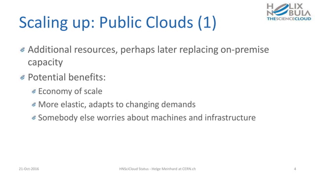 Helix Nebula - The Science Cloud, Status Update | PDF