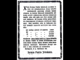 Julkistamistilaisuus: Sodan ja rauhan rahat - Suomen erikoinen setelihistoria 1917-1945 | PPT