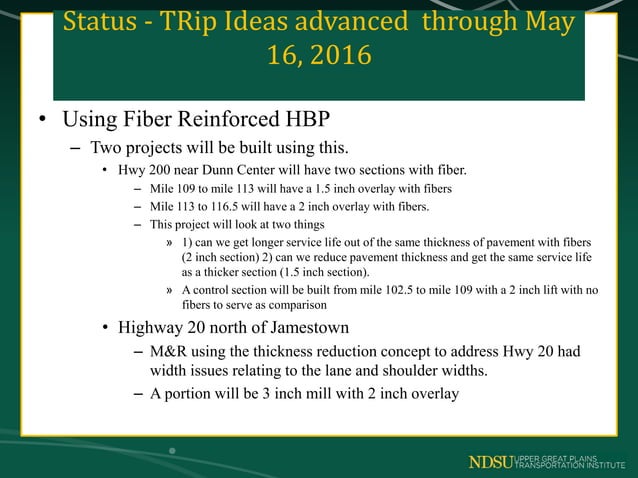 NDDOT TRansportation Innovation Program –TRIP | PDF | Science