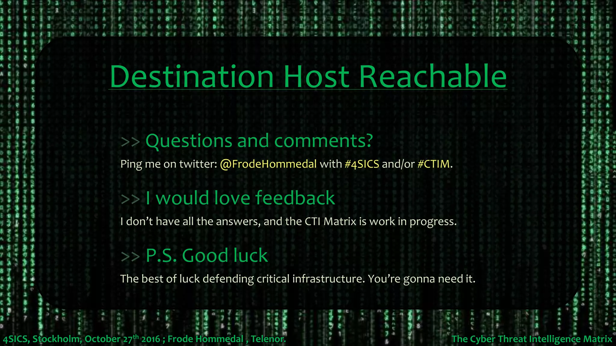 The Cyber Threat Intelligence Matrix Pptx Information And Network Security Computing