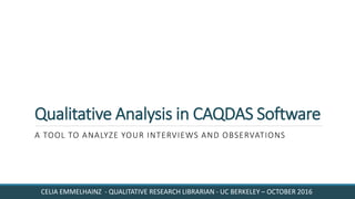 Qualitative Analysis in Atlas.ti