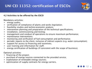 ESCOs and white certificates in Italy | PPT