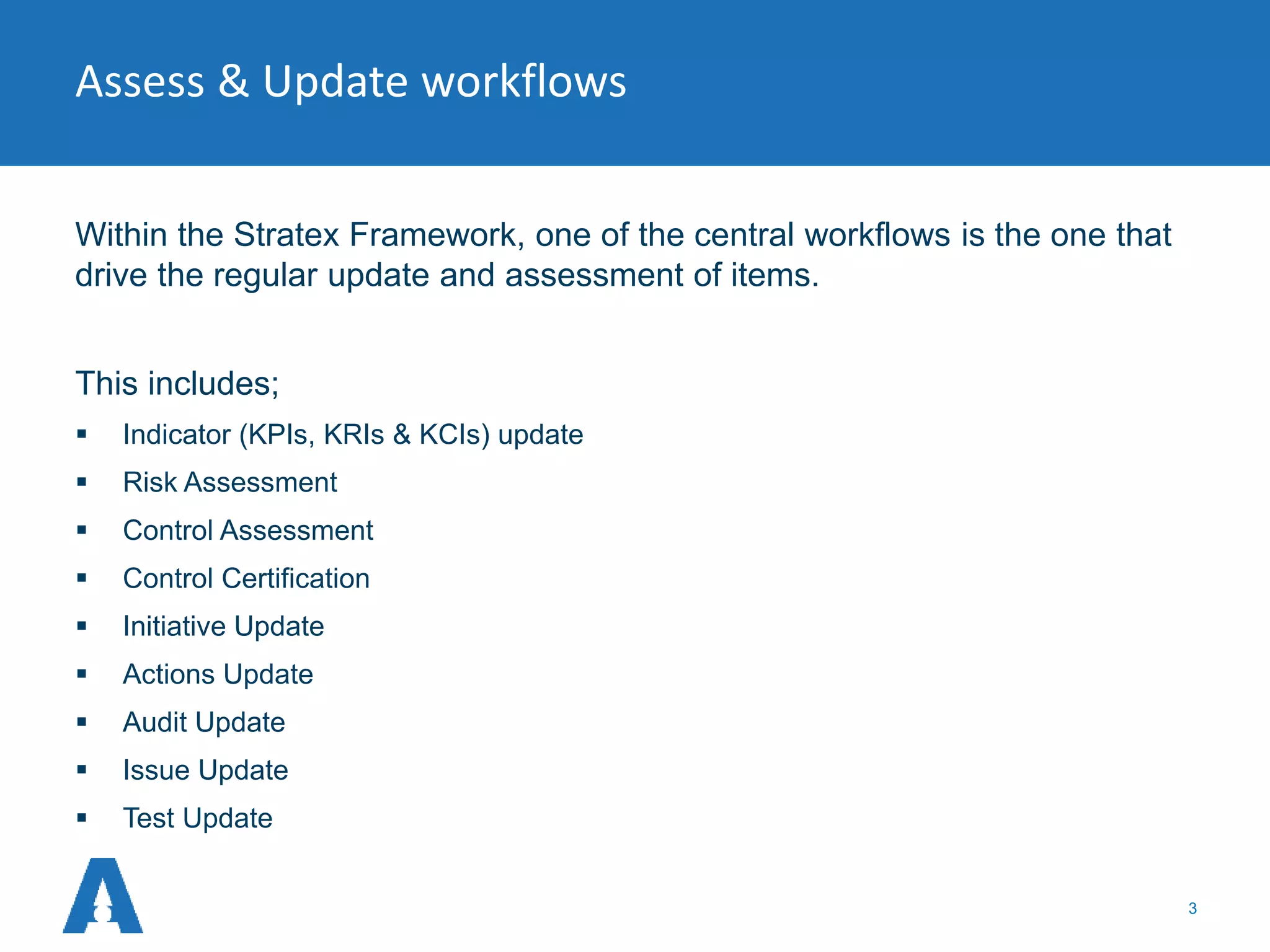 Workflows supporting the Stratex Framework | PPT