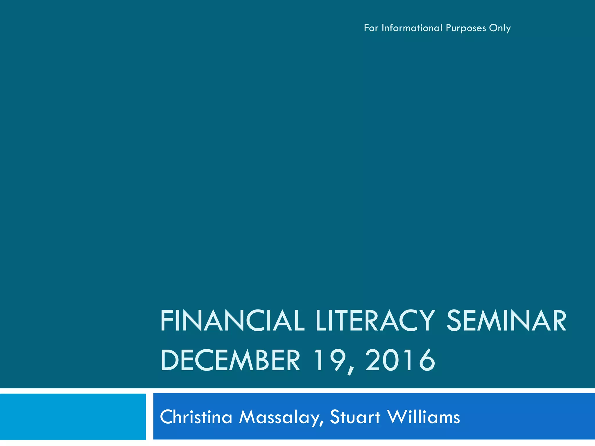 Financial Literacy Presentation | PDF
